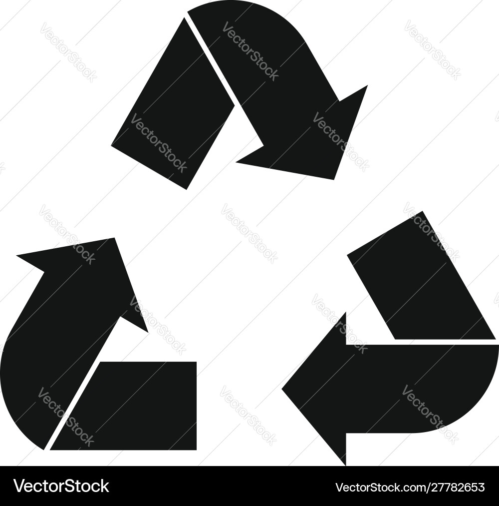 Recycle triangle icon simple style Royalty Free Vector Image