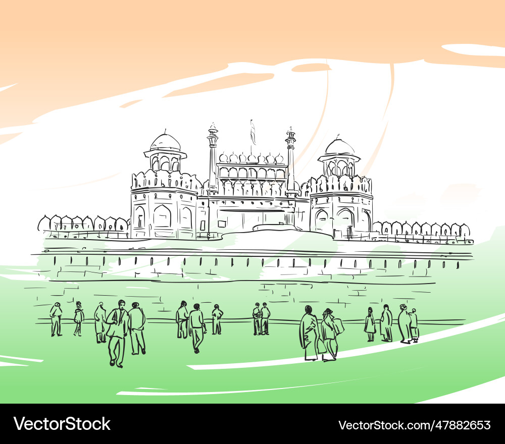 Red fort Royalty Free Vector Image - VectorStock