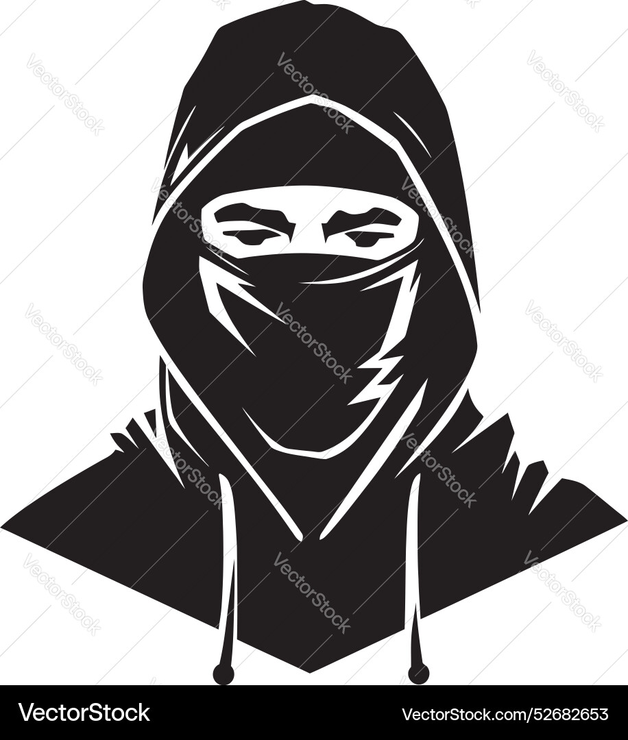 Stealthy sentinel masked profile with symbol Vector Image