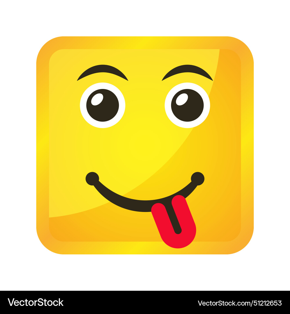 Yellow square emoticons and emojis in flat style Vector Image