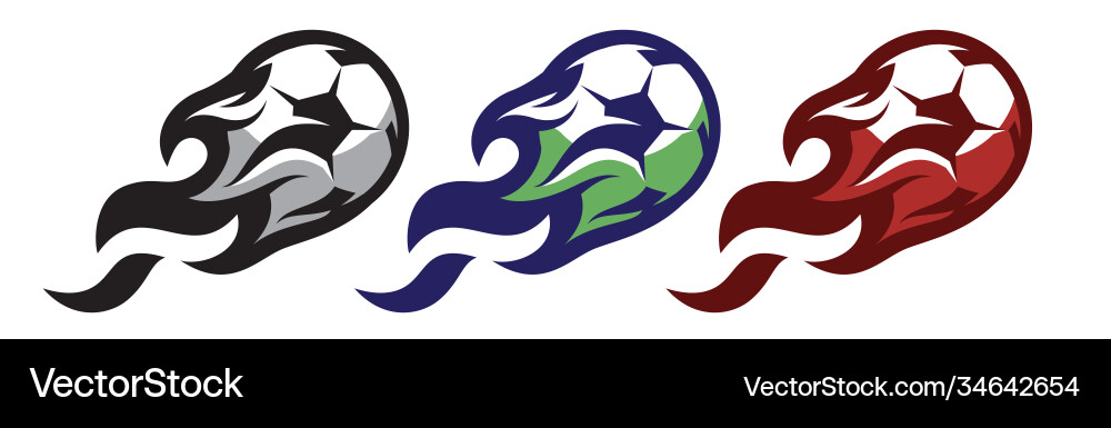A set three templates with soccer balls Royalty Free Vector
