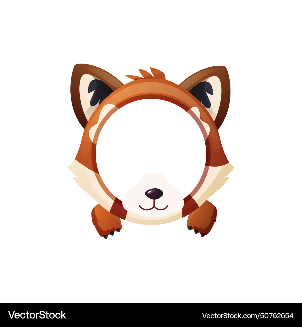 Avatar frame red panda cartoon achievement Vector Image