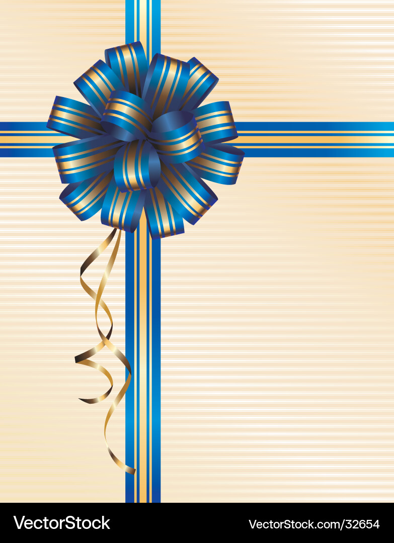 Blue bow Royalty Free Vector Image - VectorStock