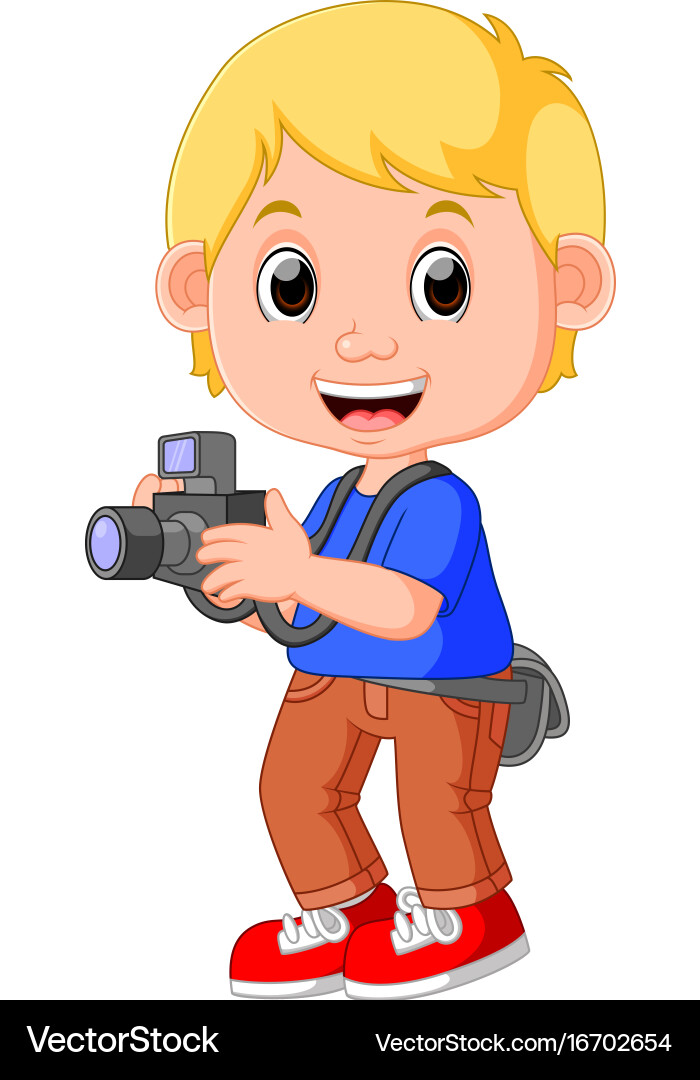 Cartoon character photographer Royalty Free Vector Image