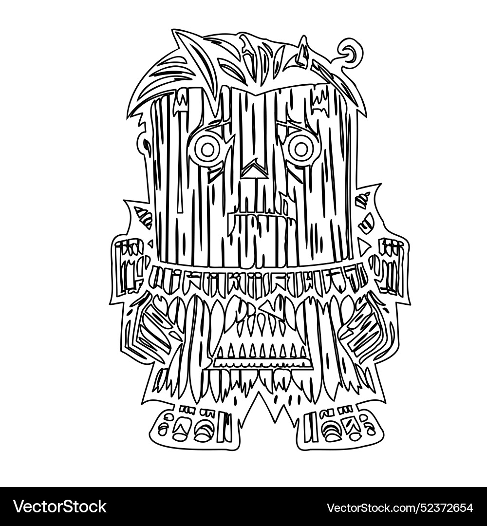 Frankensteins monster outline sketch Royalty Free Vector