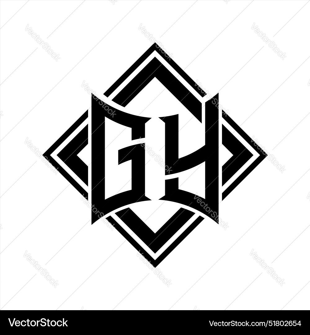 Gy letter logo with abstract shield shape Vector Image