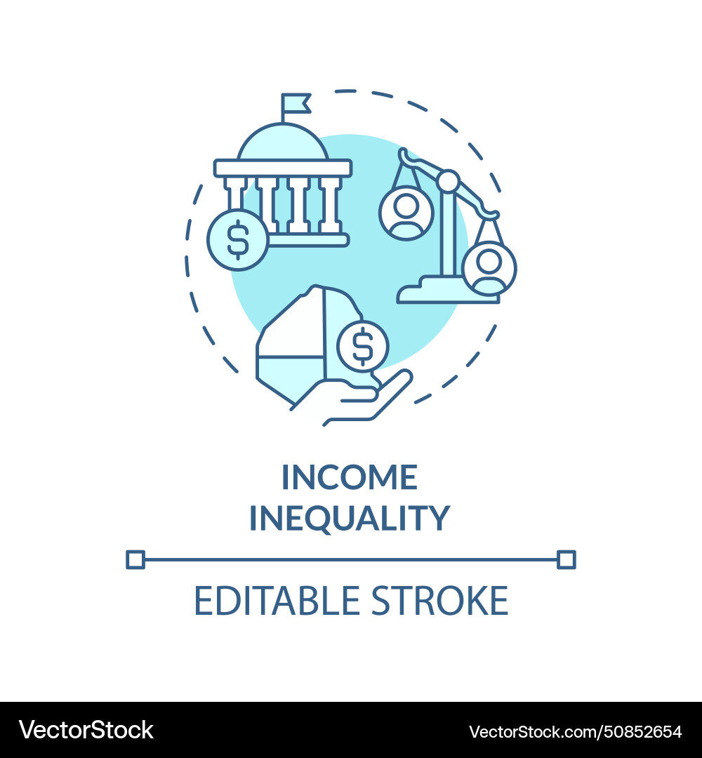 Income inequality soft blue concept icon Vector Image