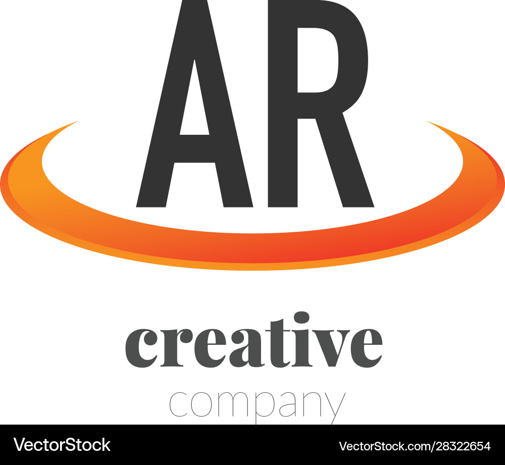 Initial letter ar creative swoosh design logo Vector Image