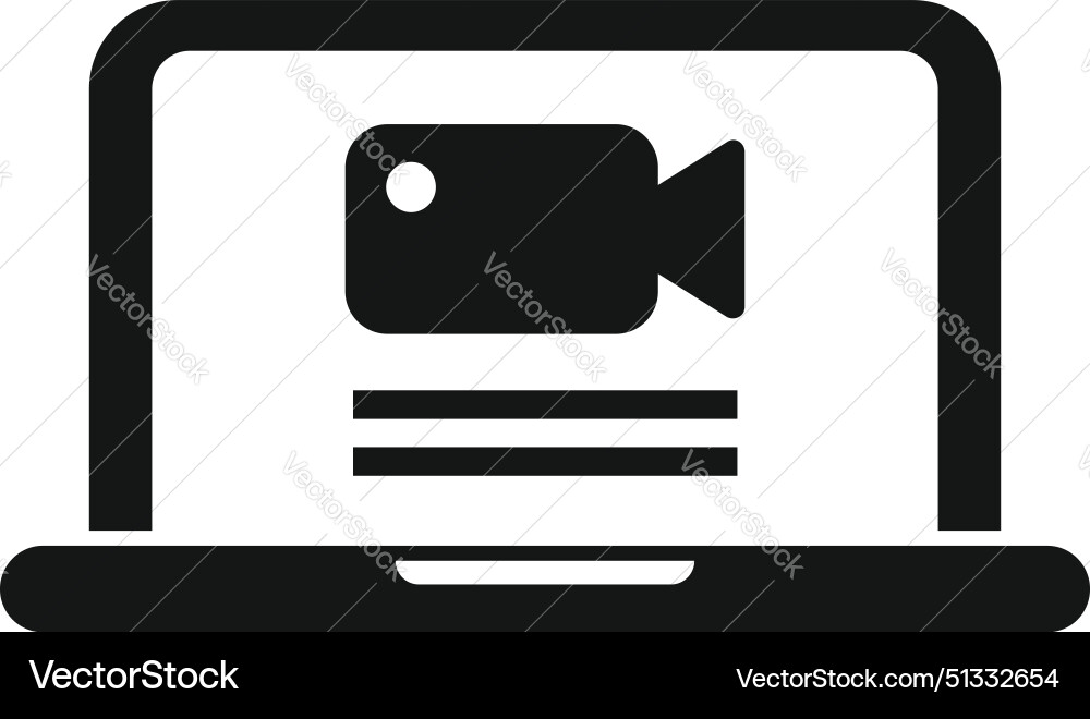 Laptop with video icon graphic design Royalty Free Vector