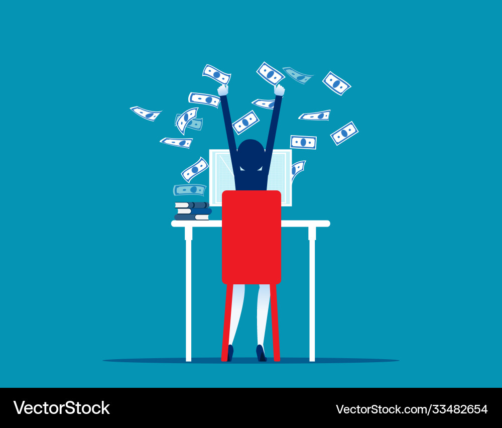 Passive income breakthrough flat business cartoon Vector Image