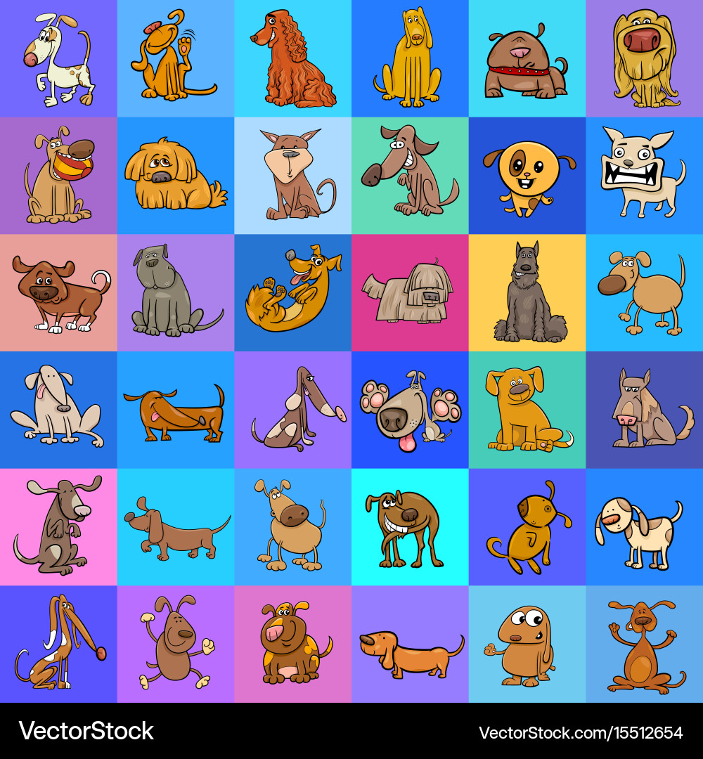 Pattern with cartoon dogs design Royalty Free Vector Image