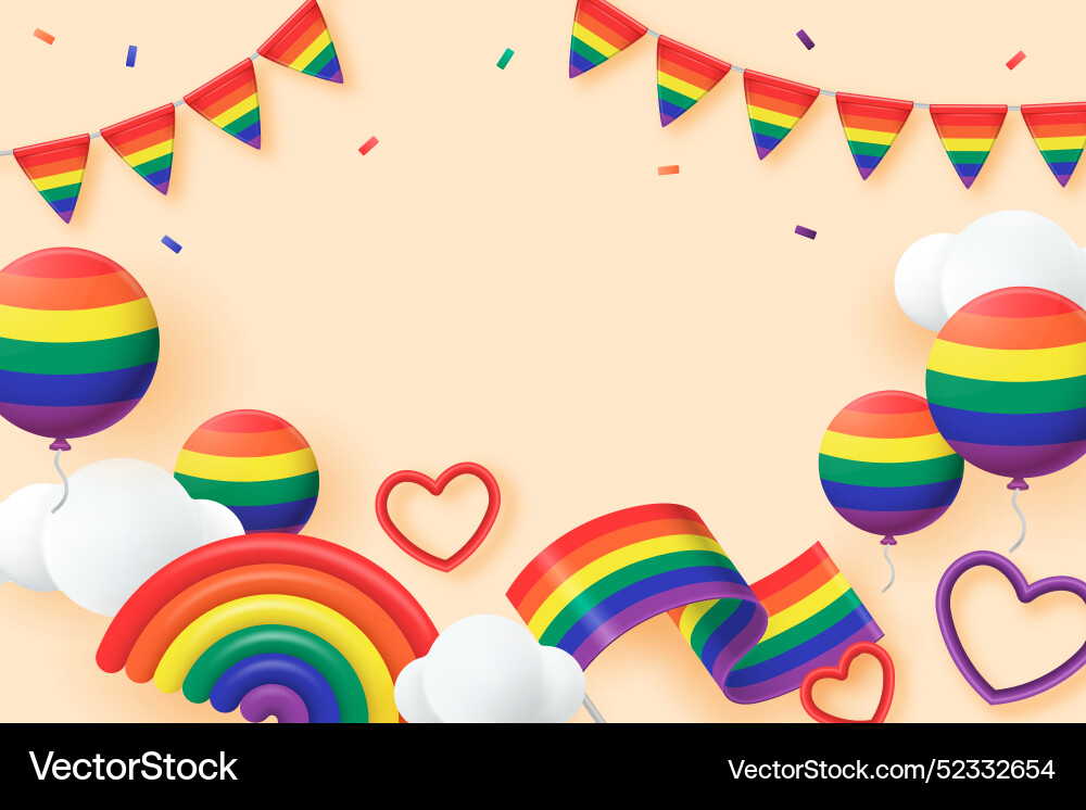 Realistic background for pride month celebration Vector Image