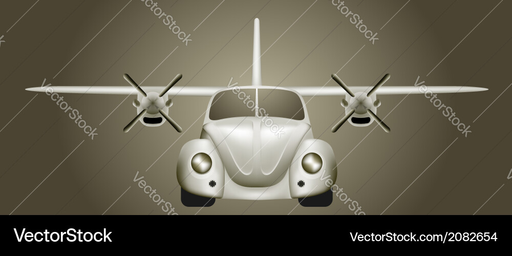 Retro flying car Royalty Free Vector Image - VectorStock