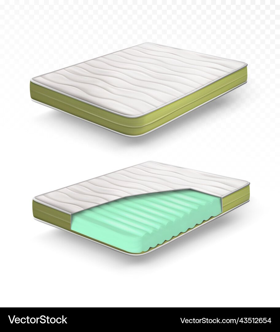 Set orthopedic white mattresses Royalty Free Vector Image