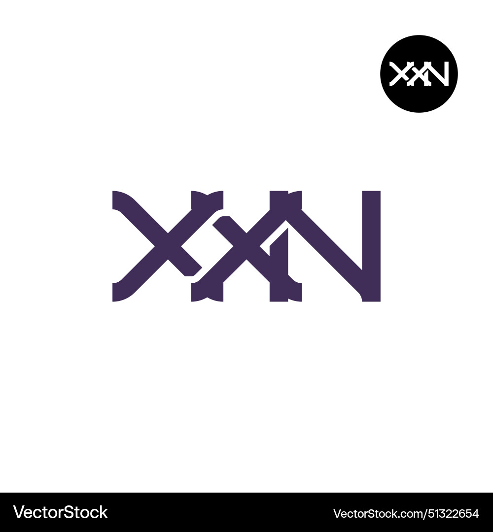 Xxn logo letter monogram design Royalty Free Vector Image