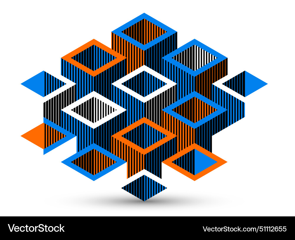 3d isometric cubic design geometric abstract Vector Image
