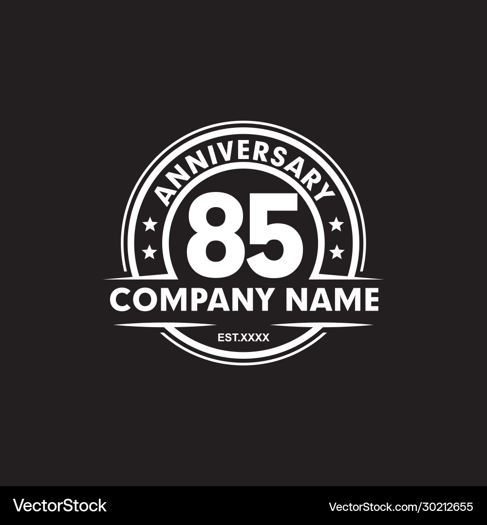 85th year anniversary emblem logo design template Vector Image