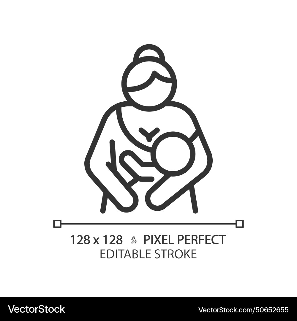Baby lactation linear icon Royalty Free Vector Image