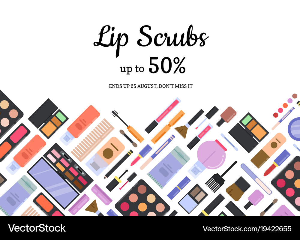 Flat style different makeup and skincare Vector Image