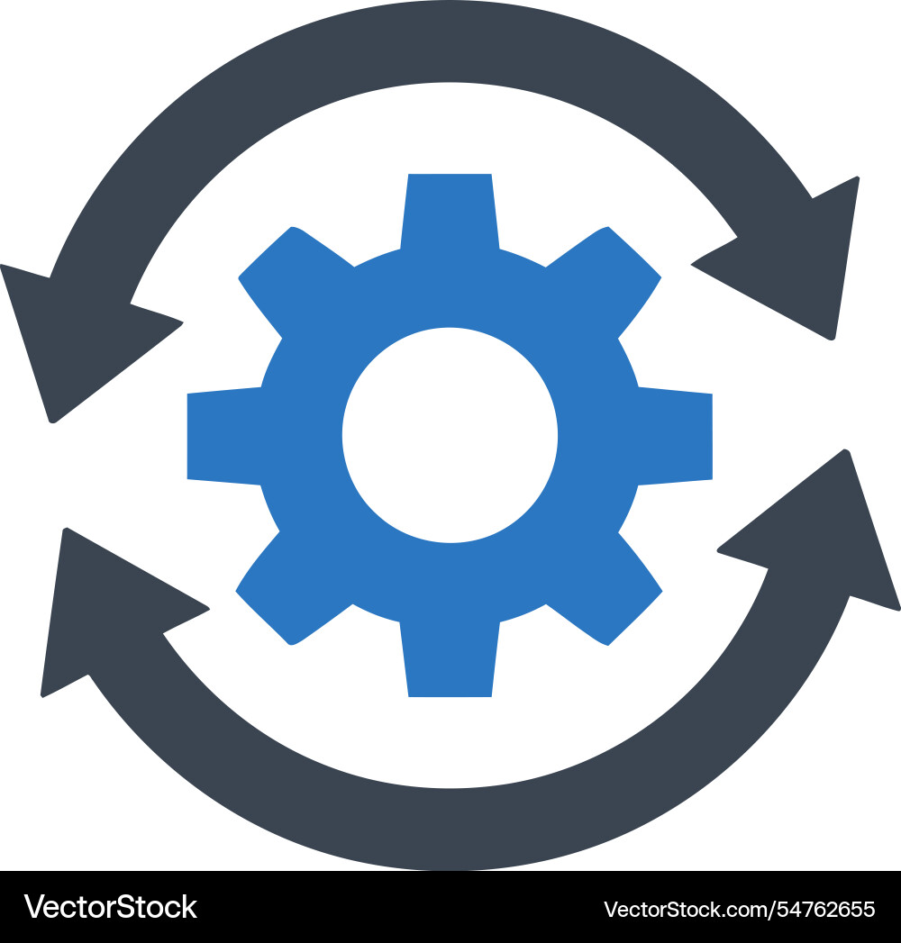 Gear cycle process icon Royalty Free Vector Image