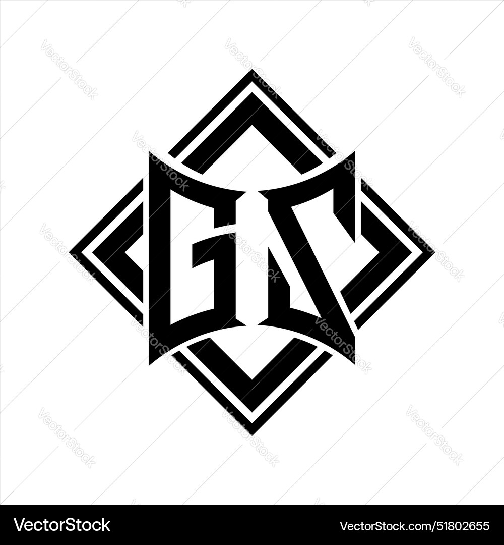 Gz letter logo with abstract shield shape Vector Image