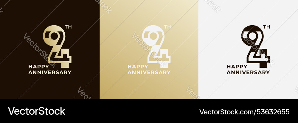 Logo 94th 94 years happy anniversary creative Vector Image