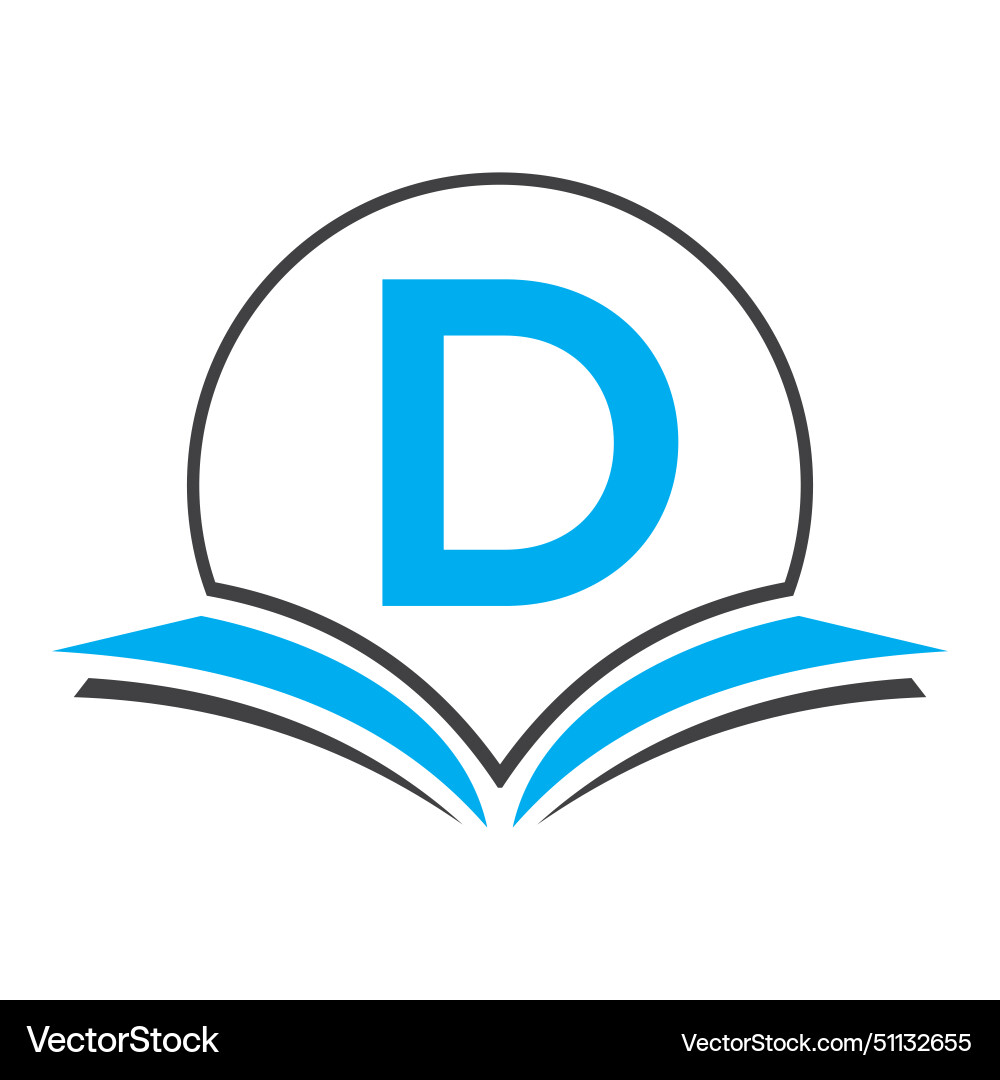 Monogram education logo on letter d concept Vector Image