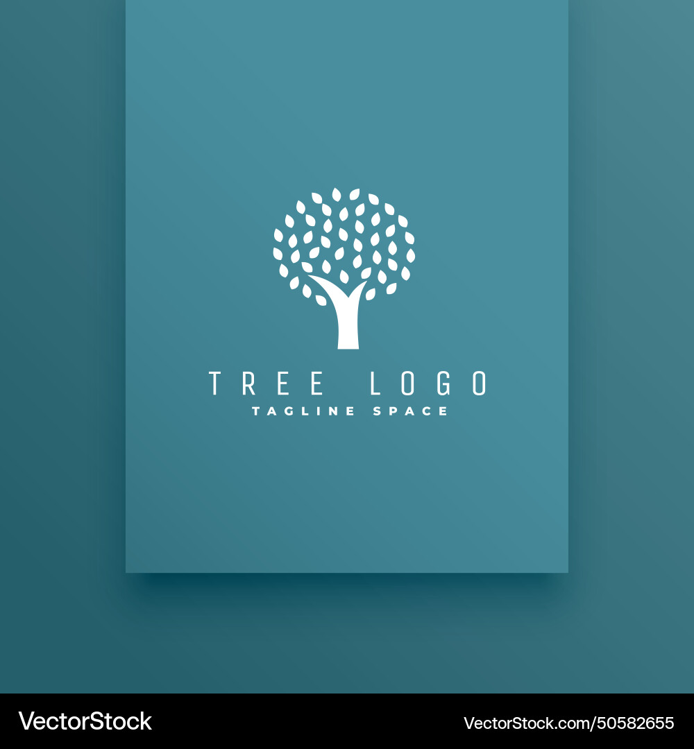 Natural tree logo icon template with tagline space