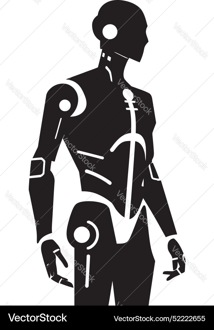 Roboforma futuristic android emblem techframe Vector Image