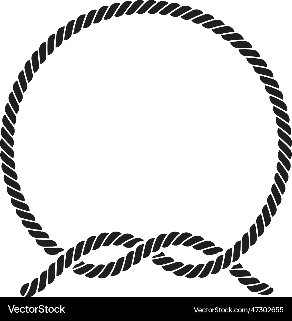 Round rope frame nautical black minimalist border Vector Image