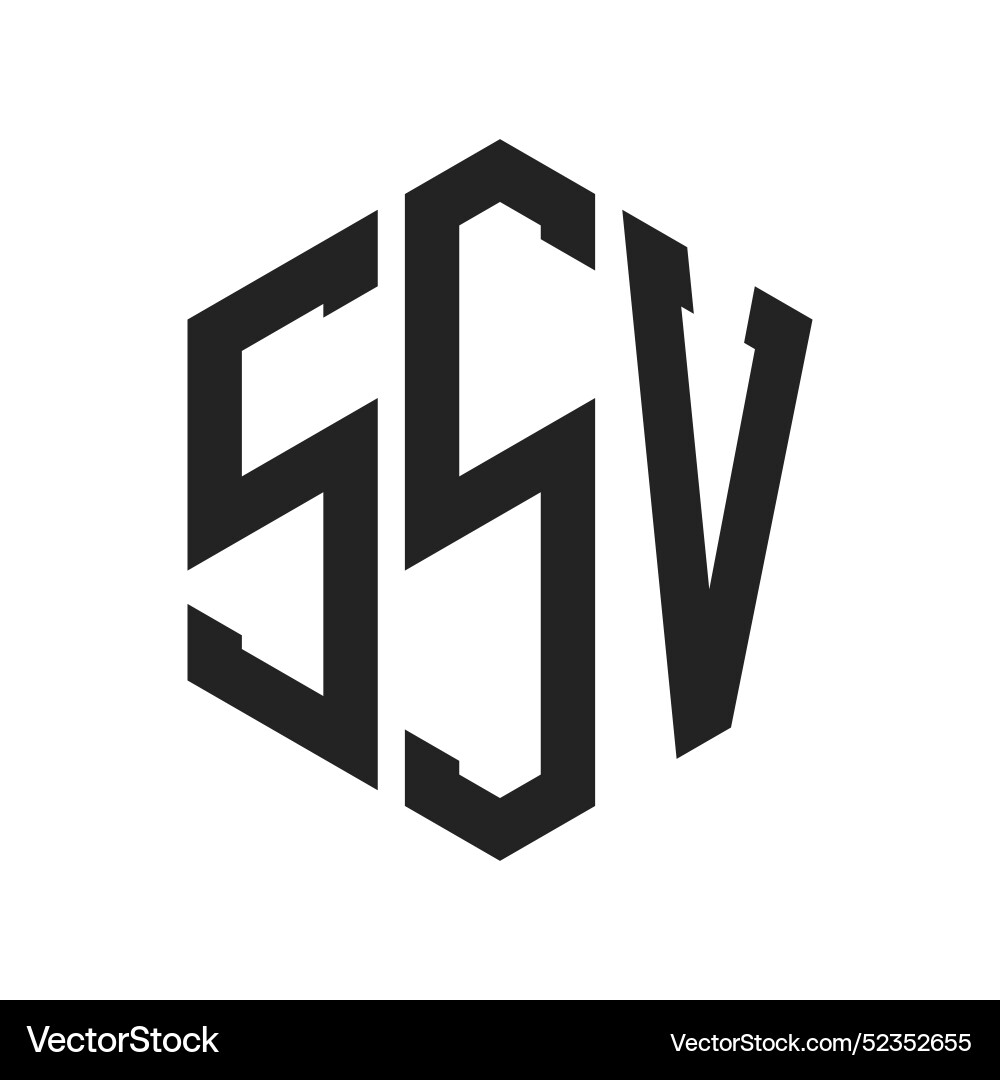 Ssv logo design initial letter monogram Royalty Free Vector