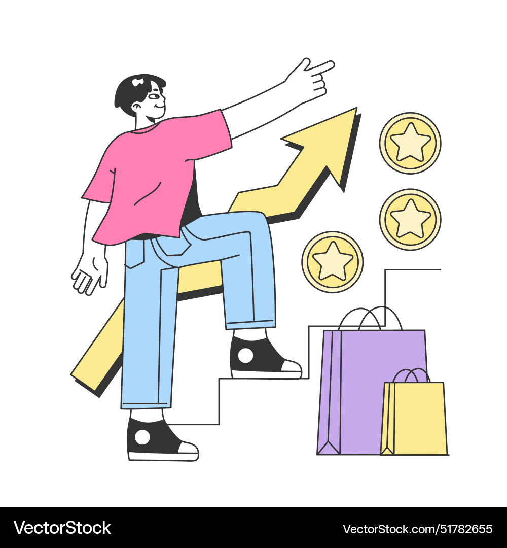 Tiered loyalty program commercial Royalty Free Vector Image