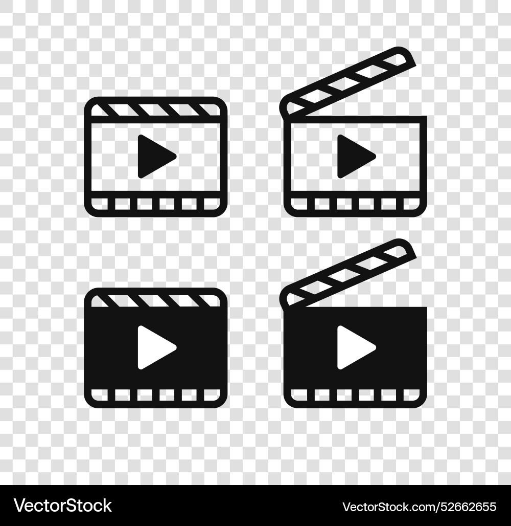 Video media player playback icons filming camera Vector Image