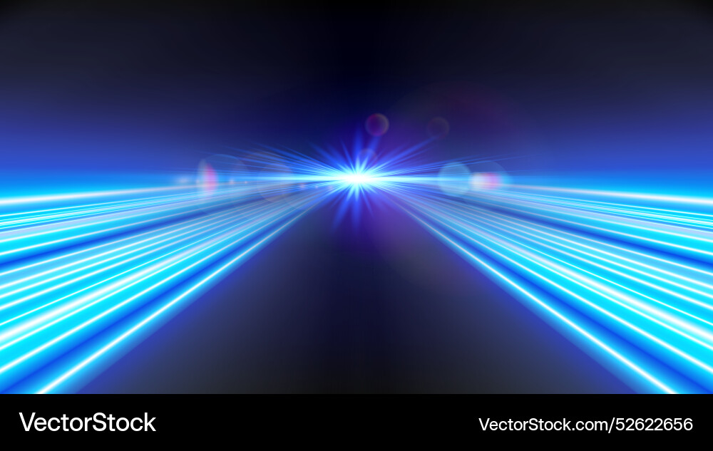 Blue high speed light glowing fast lines motion Vector Image