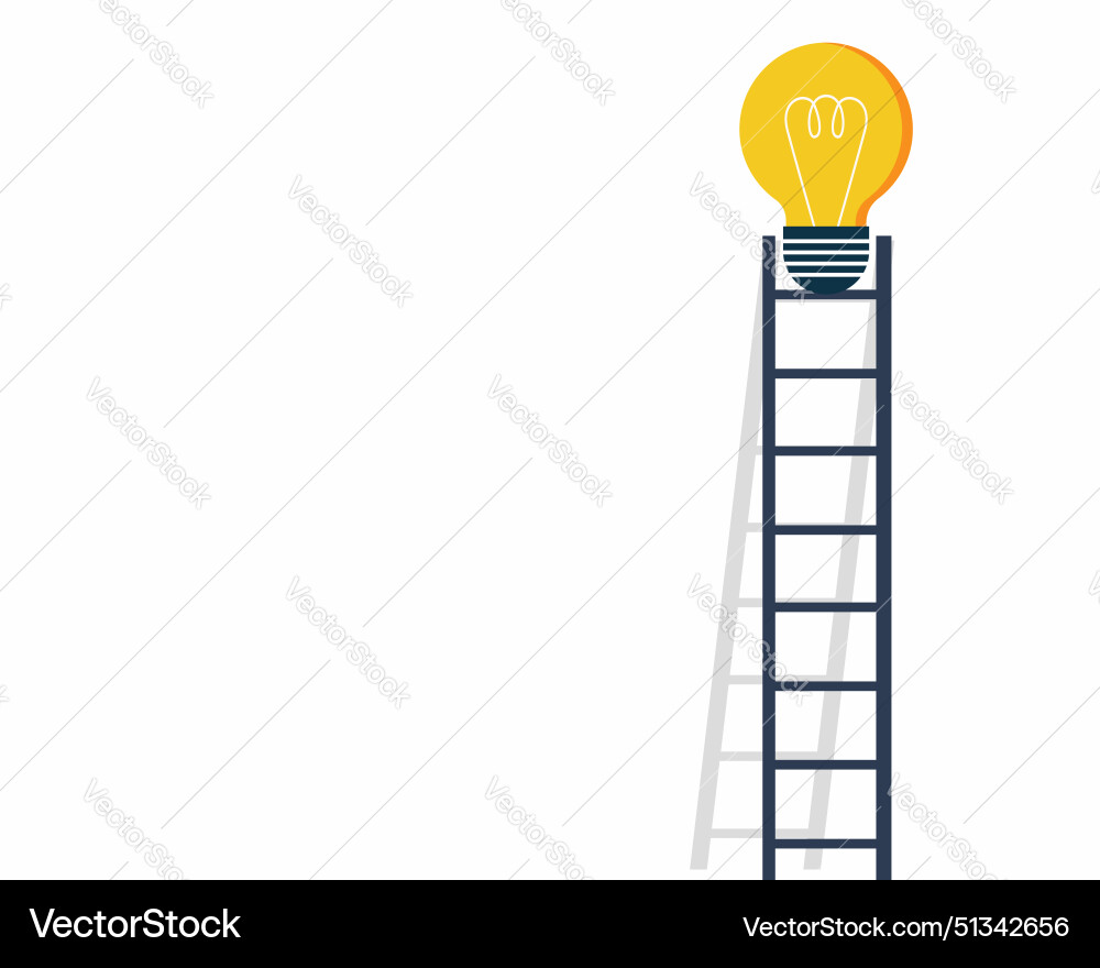 Creative idea solution ladder reaching Royalty Free Vector