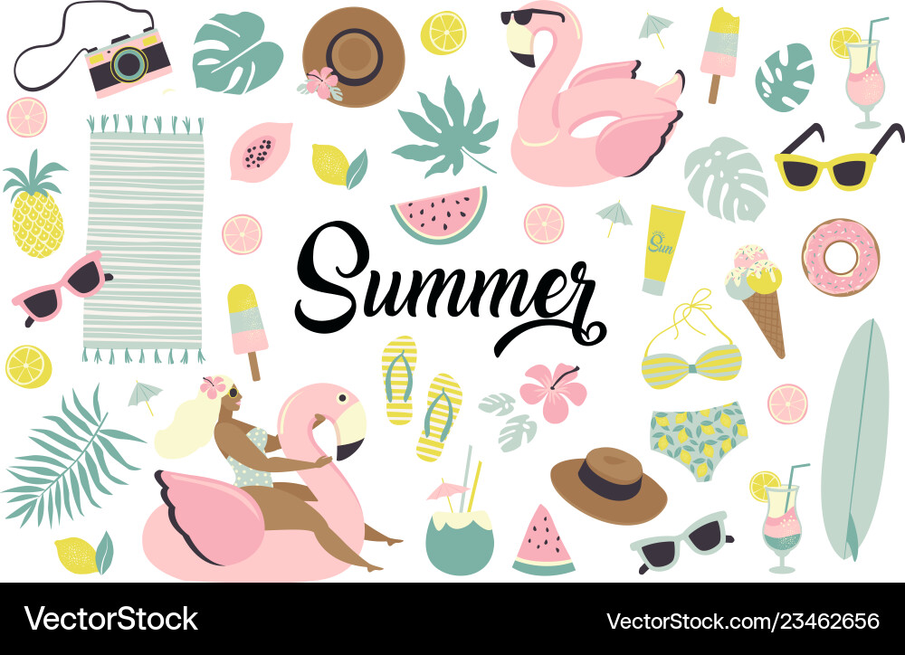 Cute Summer Icons - Beach & Fun Royalty Free Vector