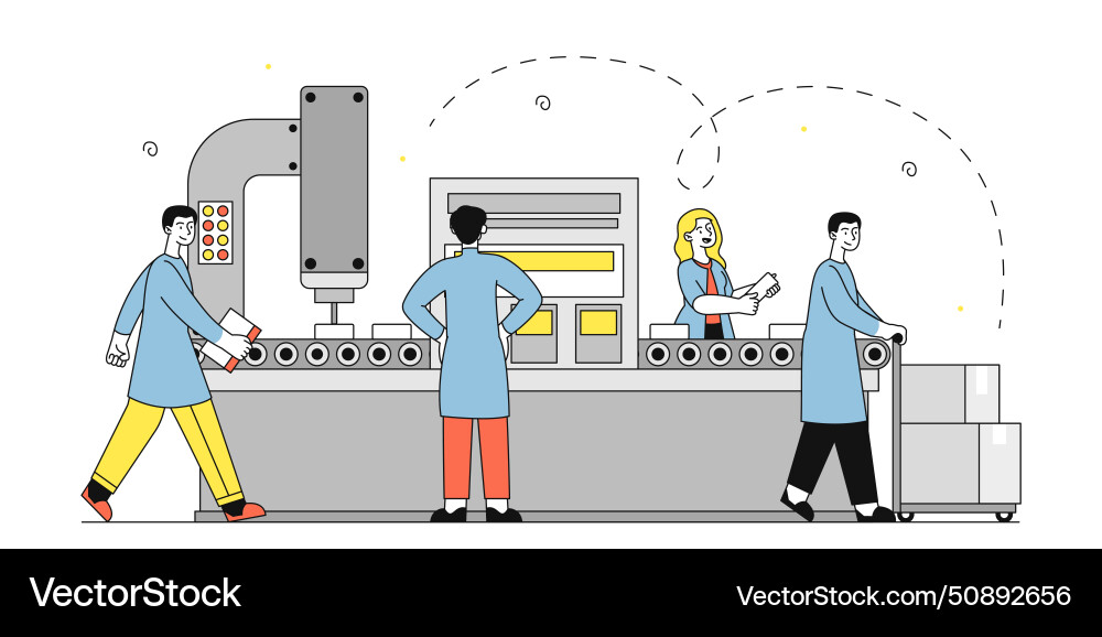 Factory workers simple Royalty Free Vector Image