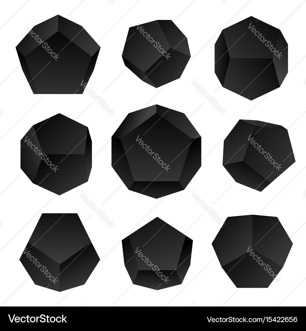 Glossy platonic solids set Royalty Free Vector Image