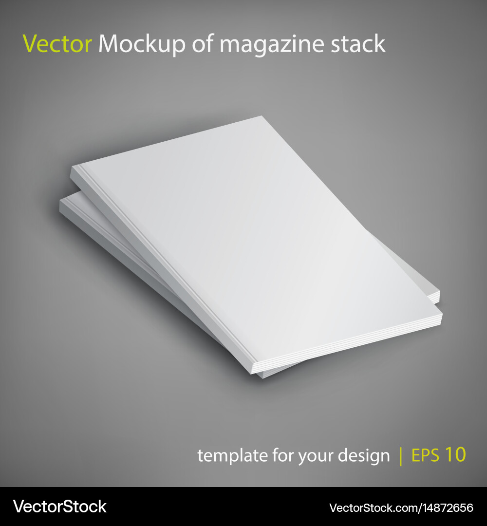Magazine Stack Mockup - Gray Background Royalty Free Vector