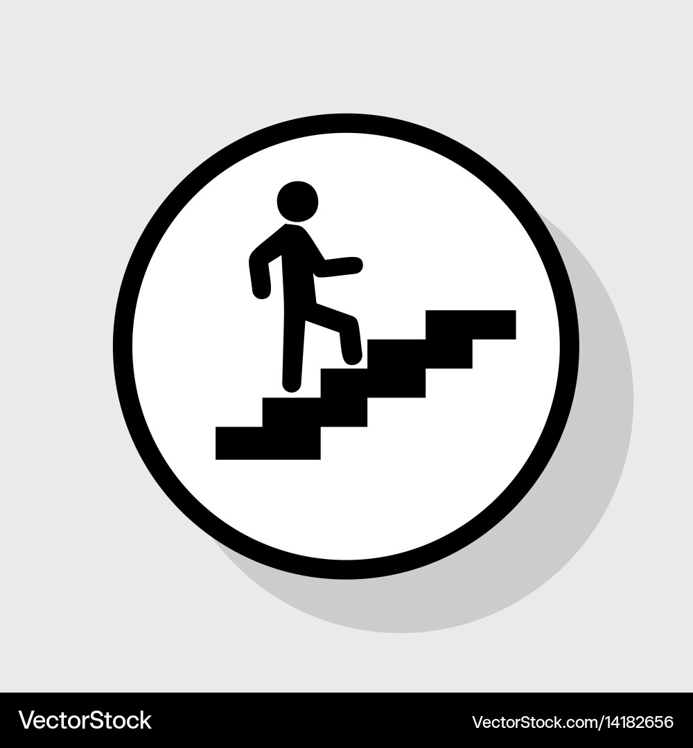 Man Climbing Stairs Icon Royalty Free Vector Image