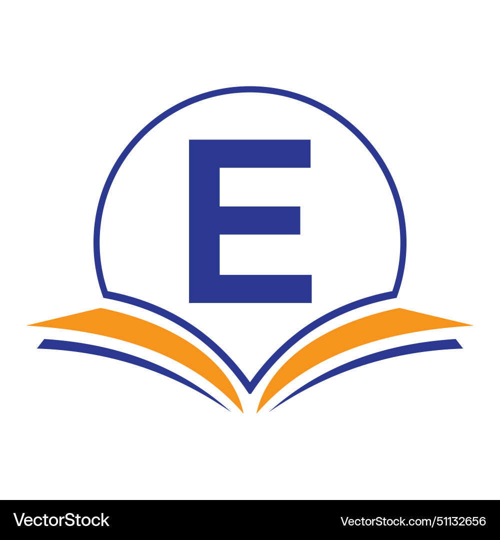 Monogram education logo on letter e concept Vector Image