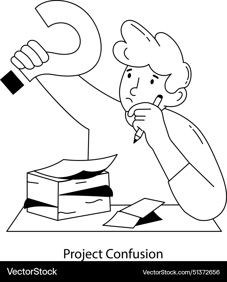 Project confusion Royalty Free Vector Image - VectorStock