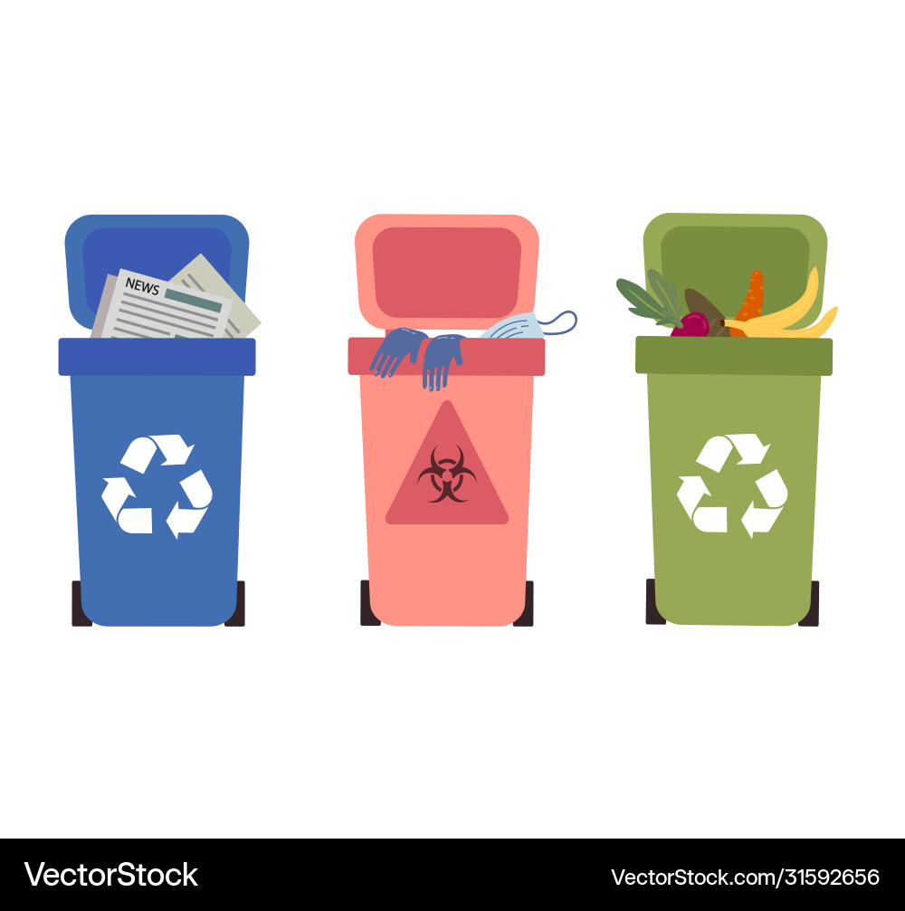 Proper waste disposal without polluting Royalty Free Vector