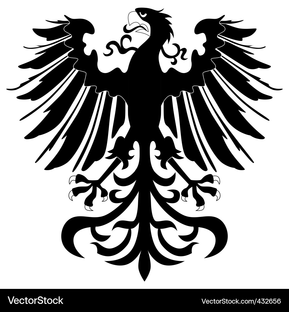 Silhouette of heraldic eagle Royalty Free Vector Image