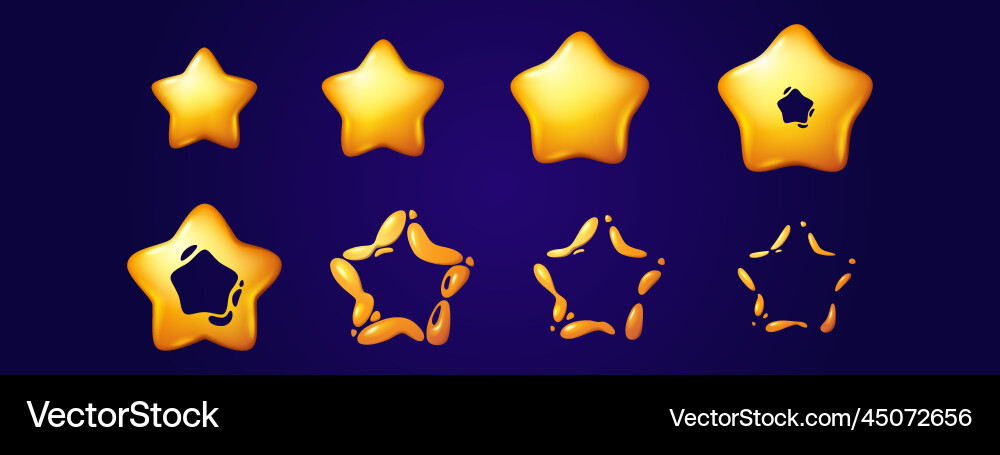 Star shape bubble explosion sprite sheet Vector Image