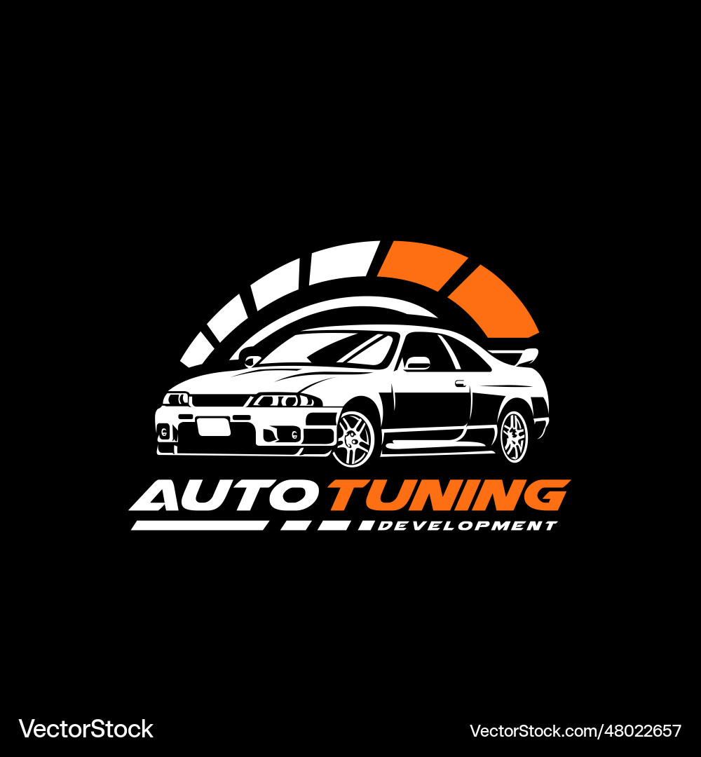 Auto tuning car racing development logo Royalty Free Vector