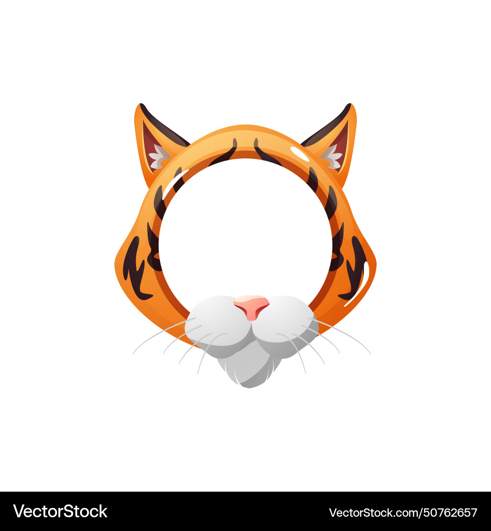 Avatar frame tiger cartoon achievement Royalty Free Vector