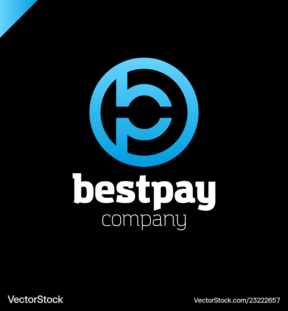 Bp pb letter rounded logo in circle Royalty Free Vector