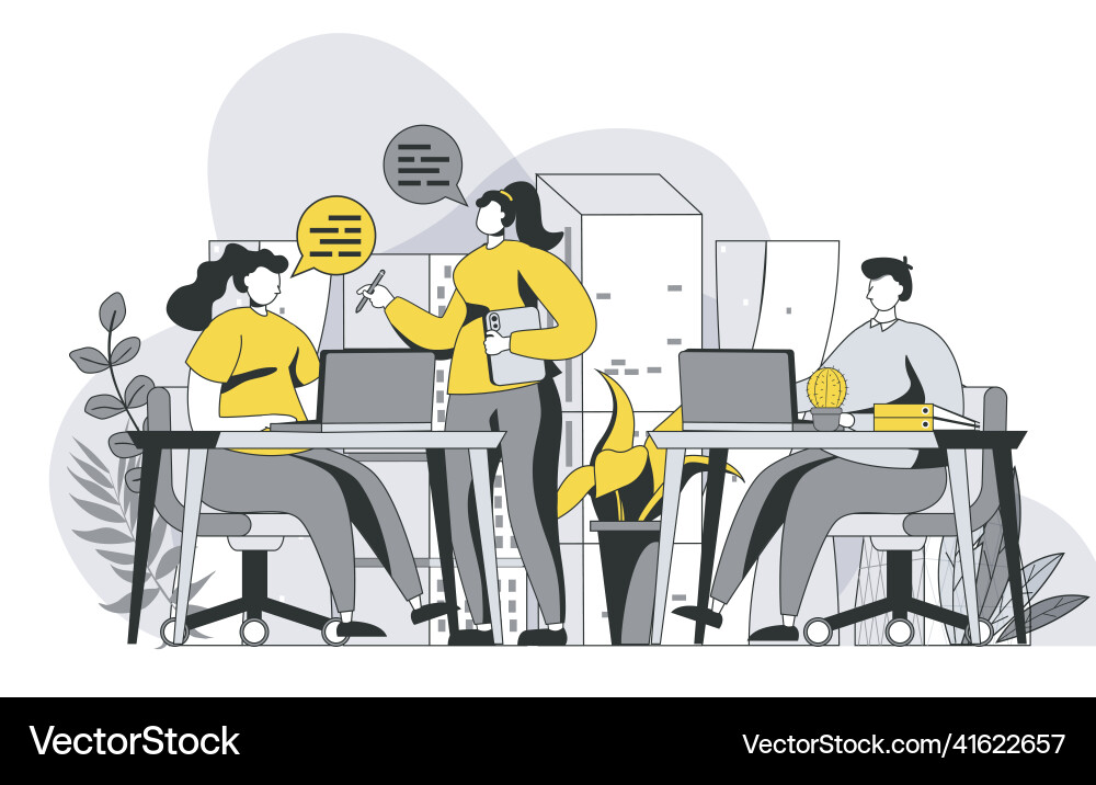 Collaborative Workspace Concept Royalty Free Vector Image