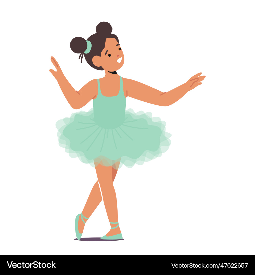 Cute young ballerina character captivates Vector Image